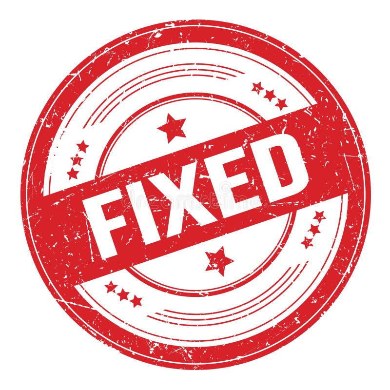 FIXED Text on Red Round Grungy Stamp Stock Illustration - Illustration ...