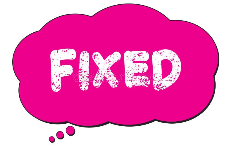 FIXED Text Written on a Pink Cloud Bubble Stock Illustration ...