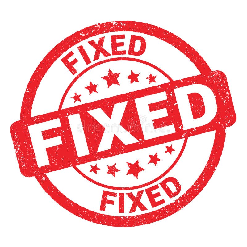 FIXED Text Written on Red Stamp Sign Stock Illustration - Illustration ...