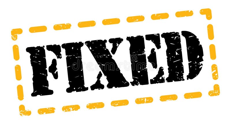 FIXED Text Written on Yellow-black Stamp Sign Stock Illustration ...