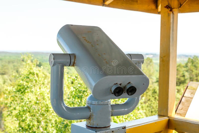 Fixed Viewing Binoculars on the Observation Platform Stock Image ...