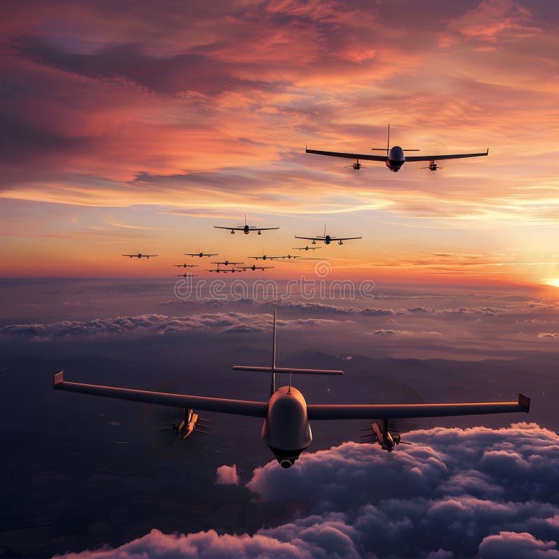 Menacing Fixed Wing Drones Stock Illustrations – 1 Menacing Fixed Wing ...