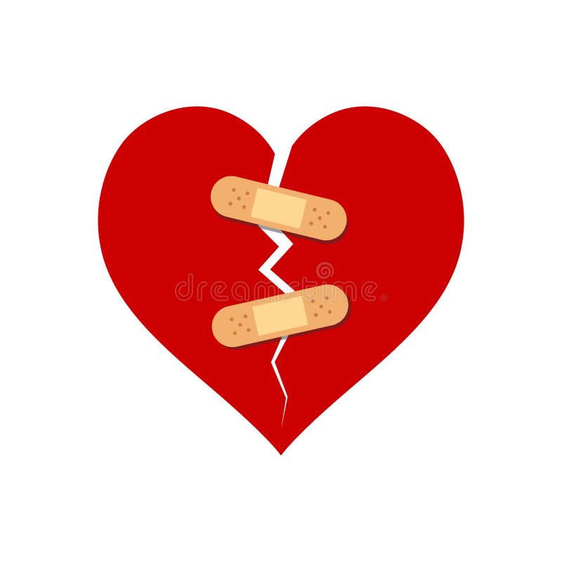 Fixing a Broken Heart Red Broken Heart Fixed Symbol Stock Vector ...