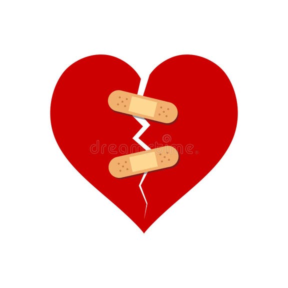 Fixing a Broken Heart Red Broken Heart Fixed Symbol Stock Vector ...