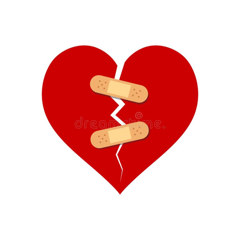Fixing a Broken Heart Red Broken Heart Fixed Symbol Stock Vector ...