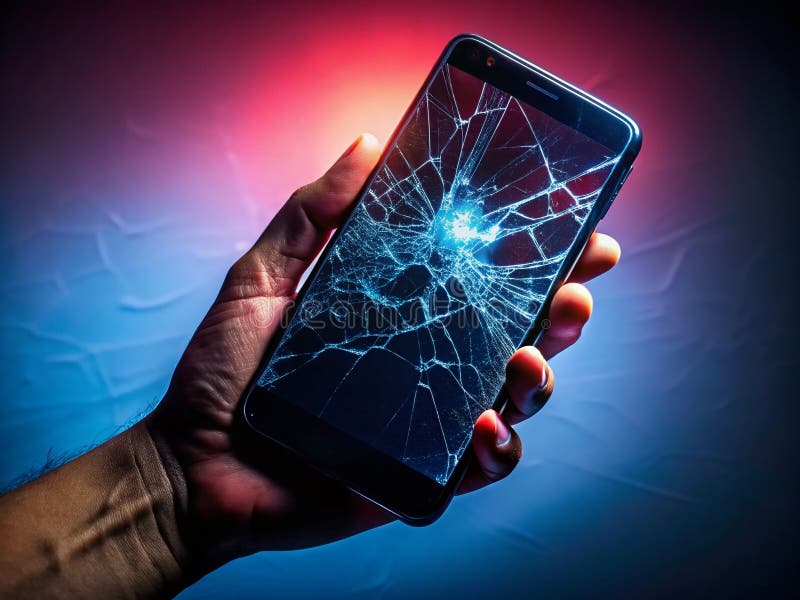 Fixing a Broken Smartphone Screen a Silhouette Emphasizes the ...