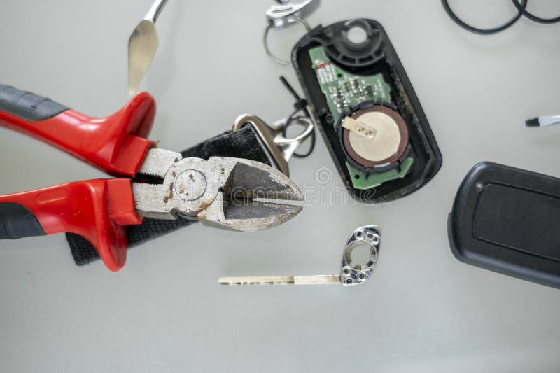 Fixing car ignition key stock photo. Image of disassemble - 283328308