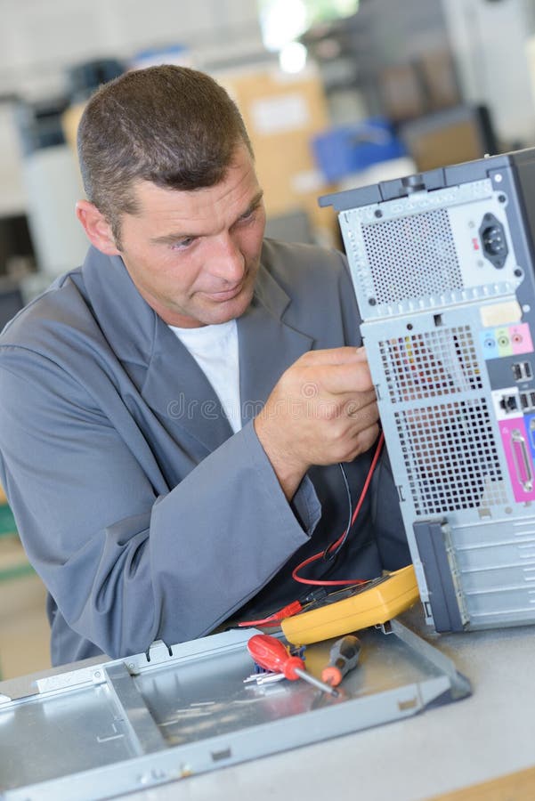 Fixing Central Processing Unit Stock Image - Image of adult, testing ...