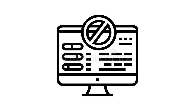 Fixing Computer Errors Line Icon Animation Stock Footage - Video of ...