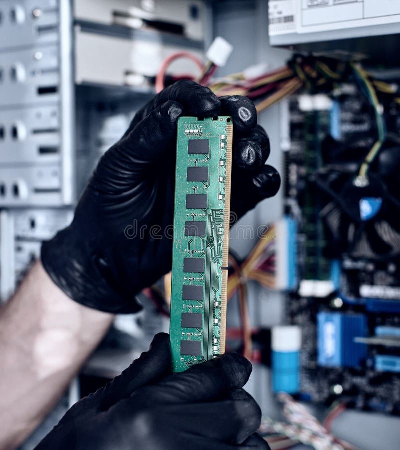 Fixing computer RAM stock image. Image of inside, computer - 96495301