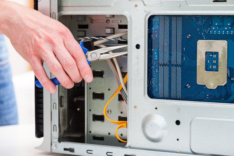 Fixing the computer stock image. Image of electronic - 31809001