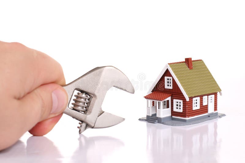 Fixing House Problems Concept. Stock Photo - Image of metal, hardhat ...