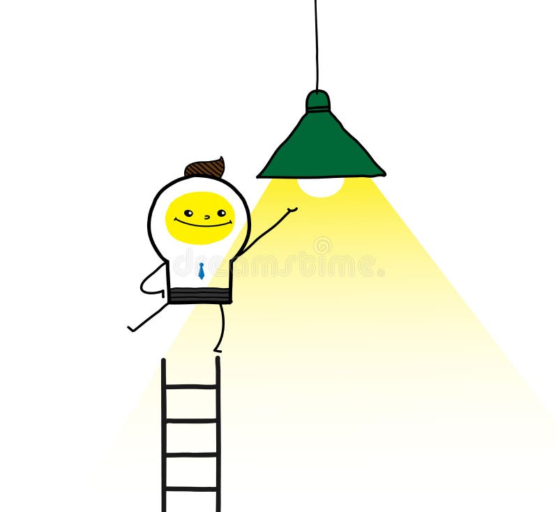 Fixing the light stock illustration. Illustration of life - 67075967