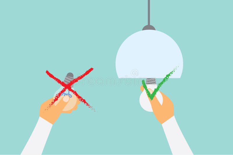 Fixing Light,changing Light Bulb Vector Illustration Stock Illustration ...