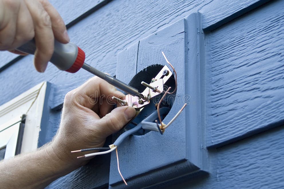 Fixing Light Fixture stock image. Image of exterior, wrench - 6295431