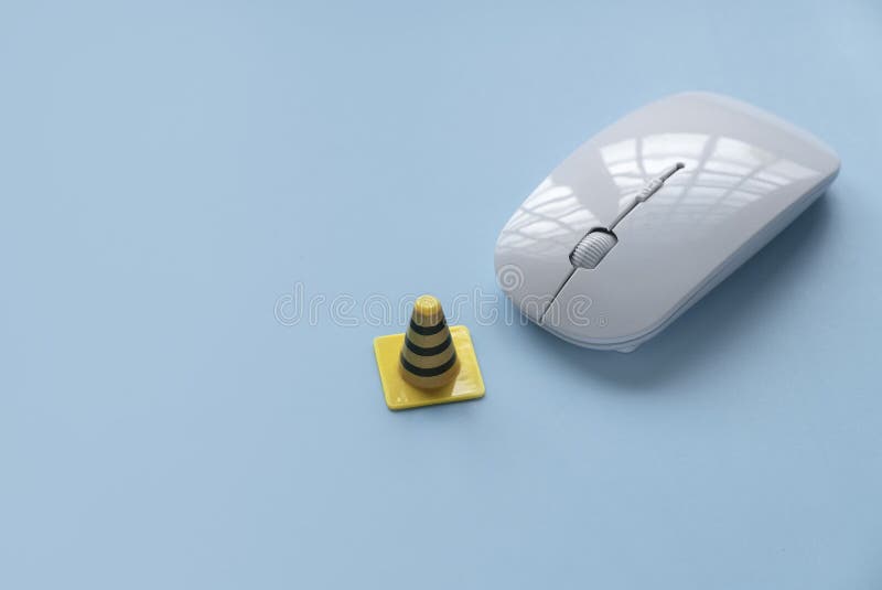 Fixing, Maintenance and Under Construction Concept. Computer Mouse with ...