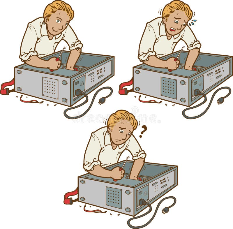 Fixing PC stock vector. Illustration of fixing, technology - 70498539