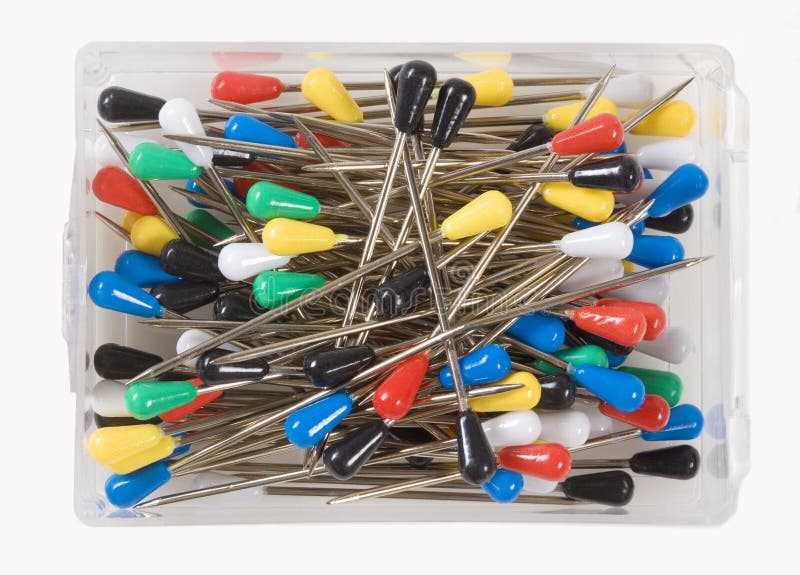 Fixing Pins in a Plastic Box on White Stock Photo - Image of fixing ...