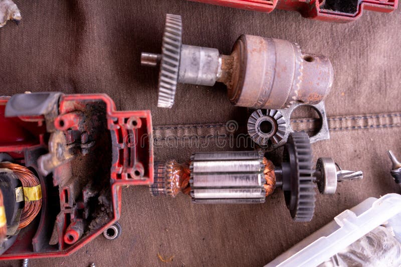 Fixing a power tool stock image. Image of service, screwdriver - 228393331