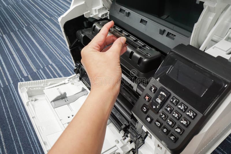 Fixing Printer by Screwdriver Stock Image - Image of electronic ...