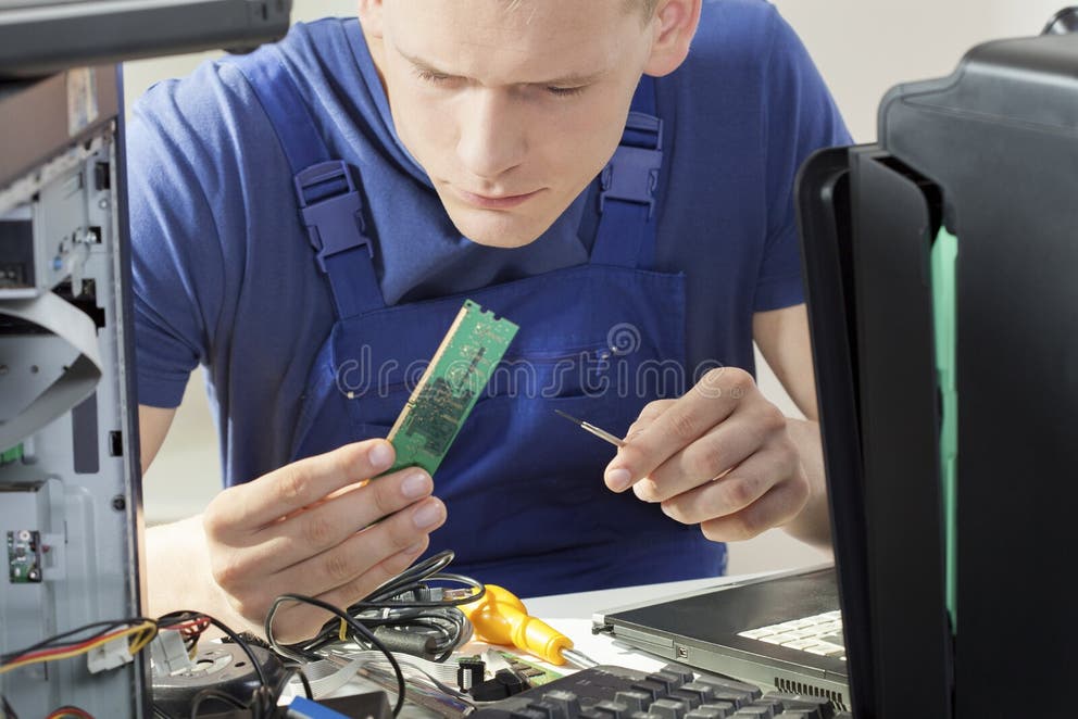 Fixing the processor stock image. Image of color, clever - 48507523