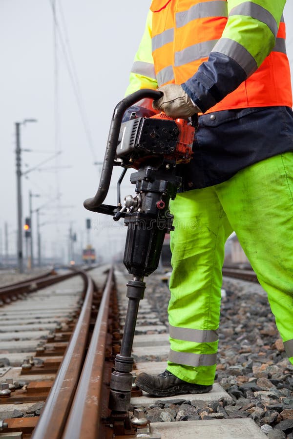 Repair the railtrack stock image. Image of winter, repairing - 16995811