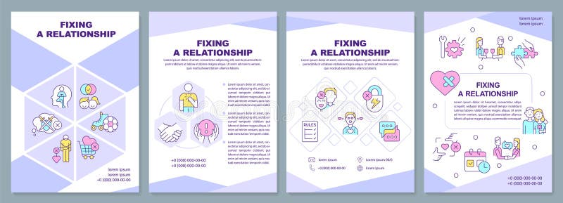 Fixing Relationship Brochure Template Stock Illustration - Illustration ...