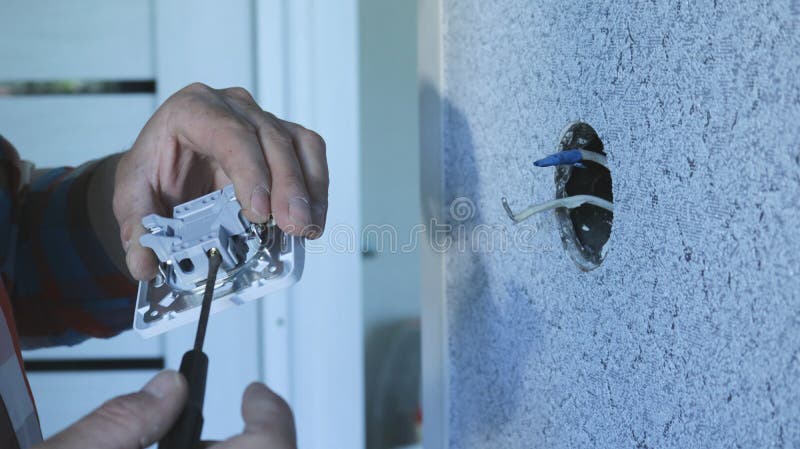 Fixing Screws in the Switch Body during Installation Stock Photo ...