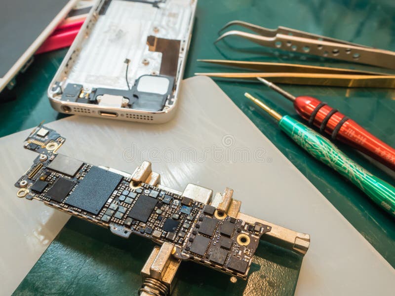 Fixing Smartphone Concept, Circuit Board Stock Image - Image of ...