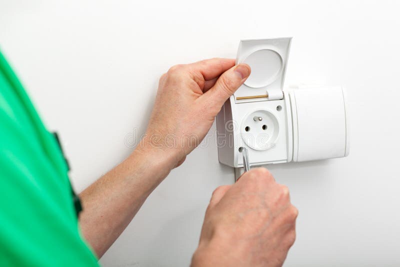 Fixing a socket stock photo. Image of contractor, fixture - 41575178