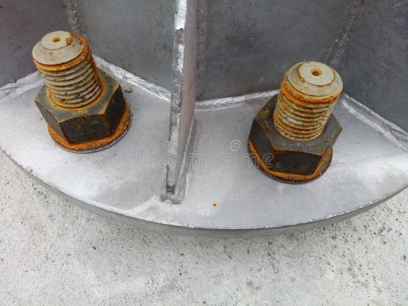 Fixing the Support Using Metal Flange Elements Stock Image - Image of ...