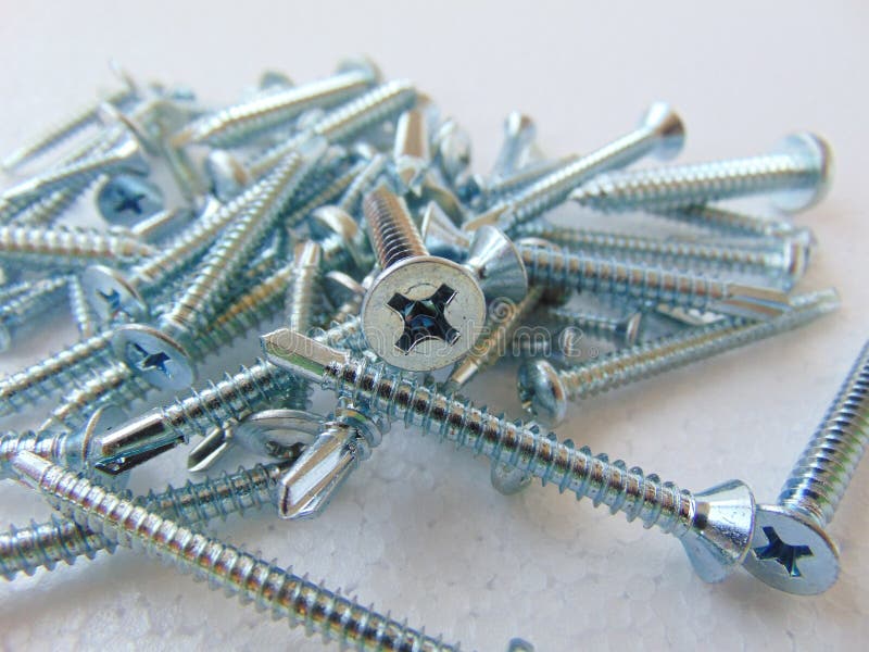 Fixing Systems Such As Drilling Screws Stock Image - Image of metal ...