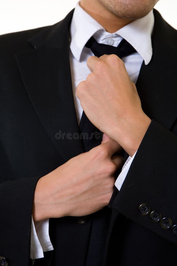 Fixing tie stock photo. Image of entrepreneur, industry - 4170300