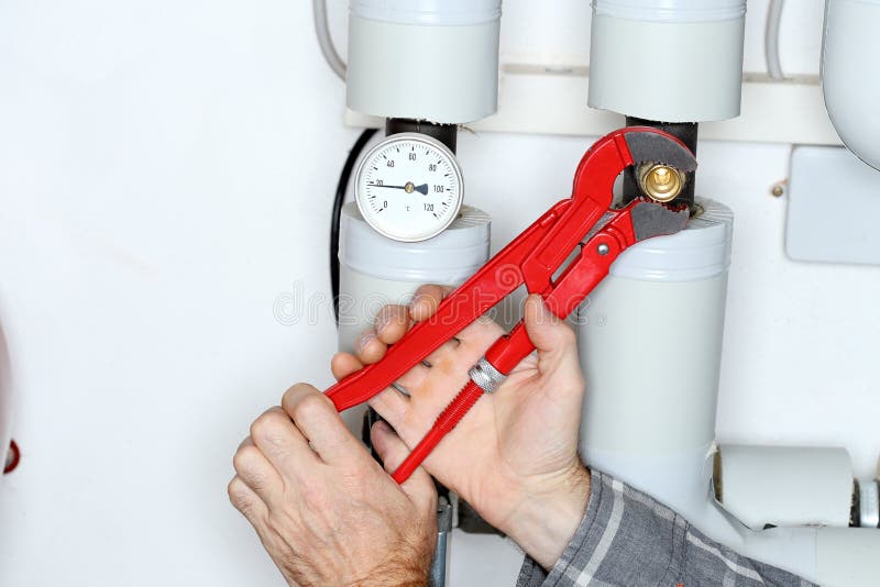 Fixing a valve stock image. Image of internal, industry - 130993649