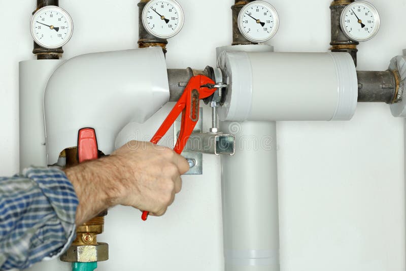Fixing a valve stock image. Image of house, equipment - 89053455