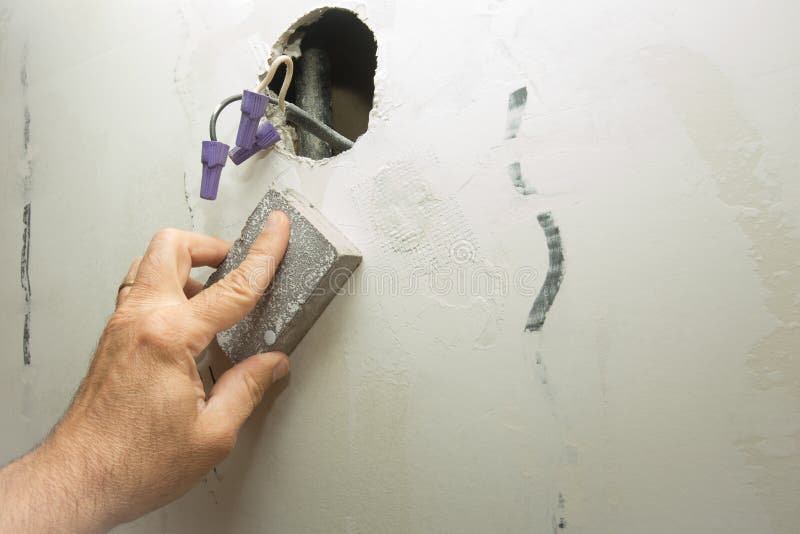 Fixing a wall stock photo. Image of improvement, tool - 58529824