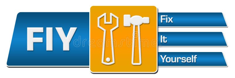 FIY - Fix it Yourself Blue Green Circle Square Stock Illustration ...