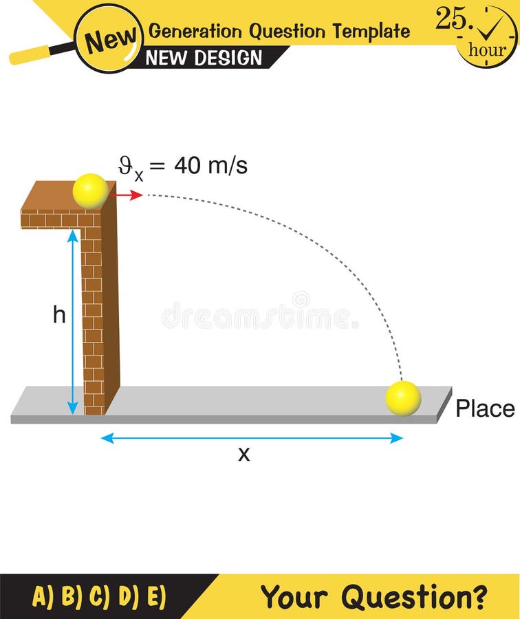 Physics, Vector Illustration of a Forces and Motion, Vectors, Shot ...
