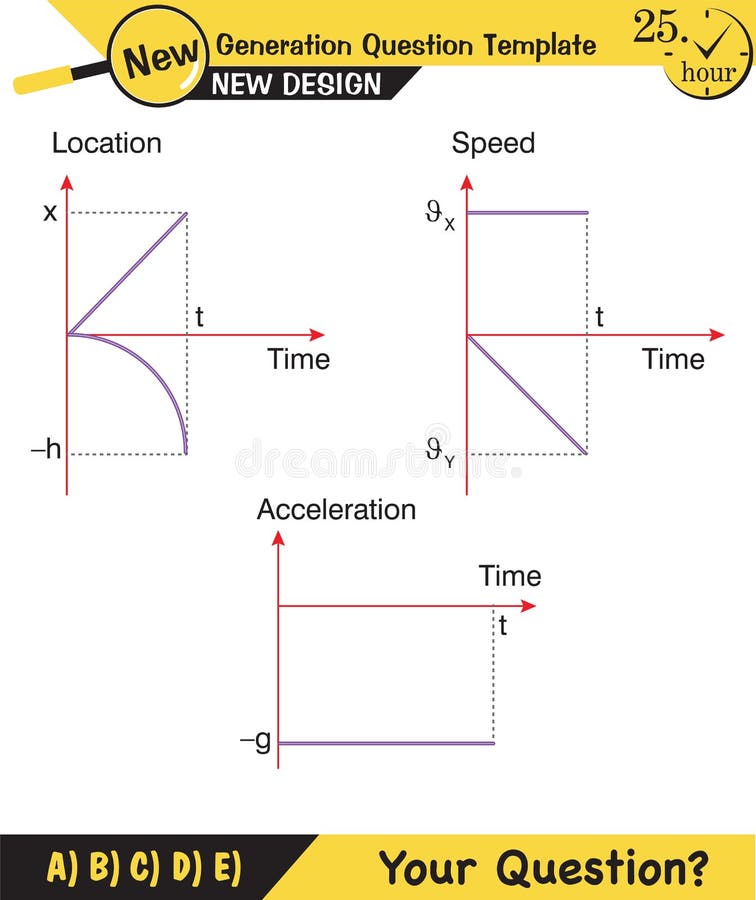 Physics, Vector Illustration of a Forces and Motion, Vectors, Shot ...
