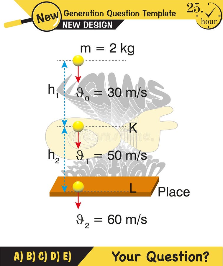 Physics, Vector Illustration of a Forces and Motion, Vectors, Shot ...
