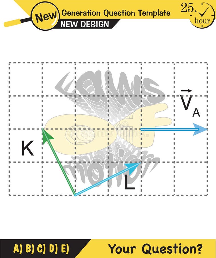 Physics, Vector Illustration of a Forces and Motion, Vectors, Shot ...