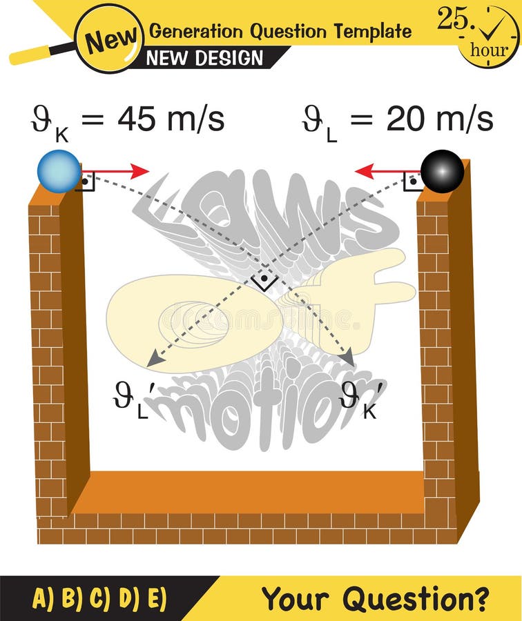 Physics, Vector Illustration of a Forces and Motion, Vectors, Shot ...