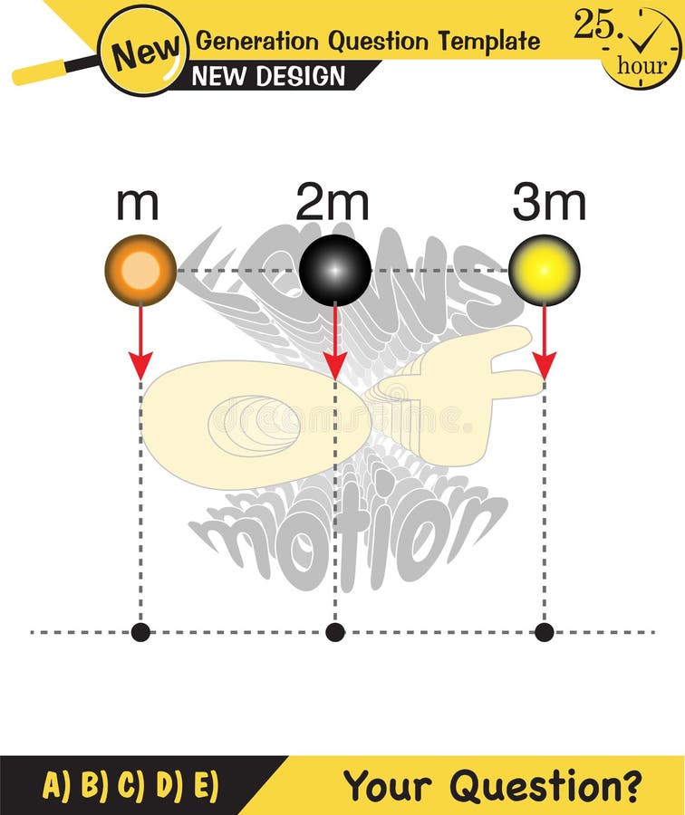 Physics, Vector Illustration of a Forces and Motion, Vectors, Shot ...