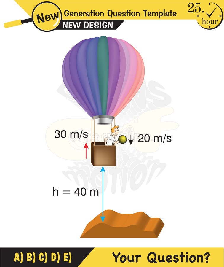 Physics, Vector Illustration of a Forces and Motion, Vectors, Shot ...