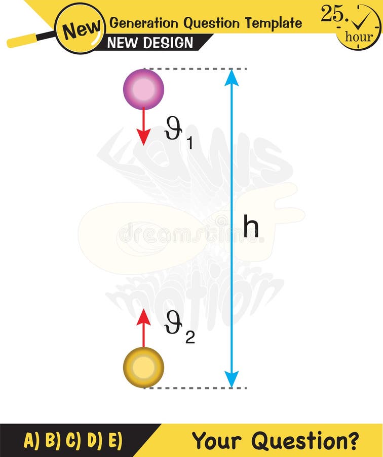 Physics, Vector Illustration of a Forces and Motion, Vectors, Shot ...