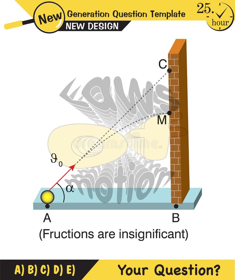 Physics, Vector Illustration of a Forces and Motion, Vectors, Shot ...