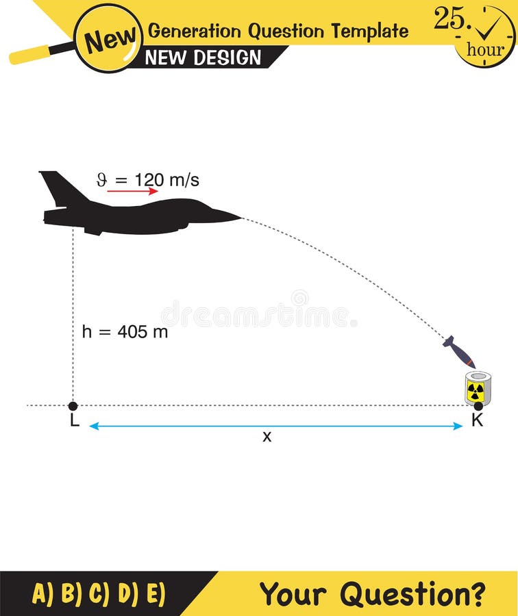 Physics, Vector Illustration of a Forces and Motion, Vectors, Shot ...