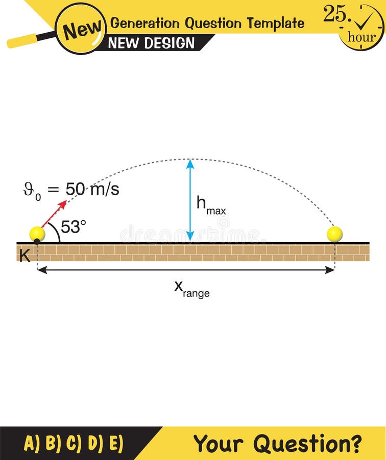 Physics, Vector Illustration of a Forces and Motion, Vectors, Shot ...