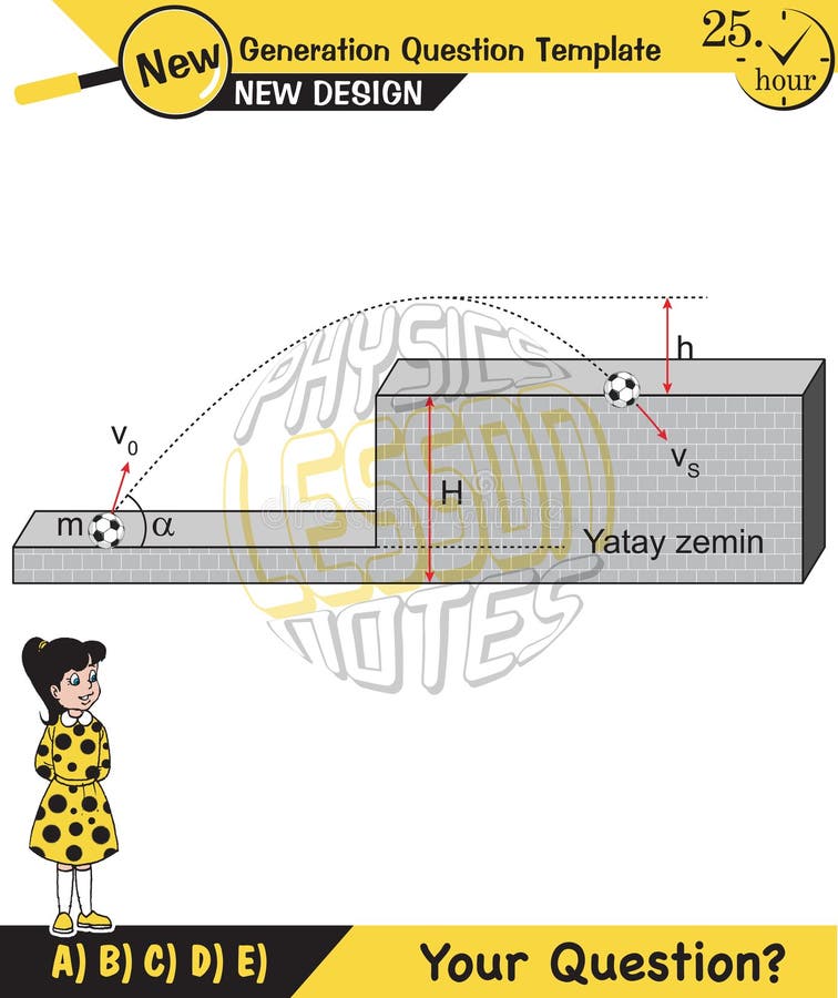 Physics, Vector Illustration of a Forces and Motion, Shots, Next Generation Problems, Exam ...