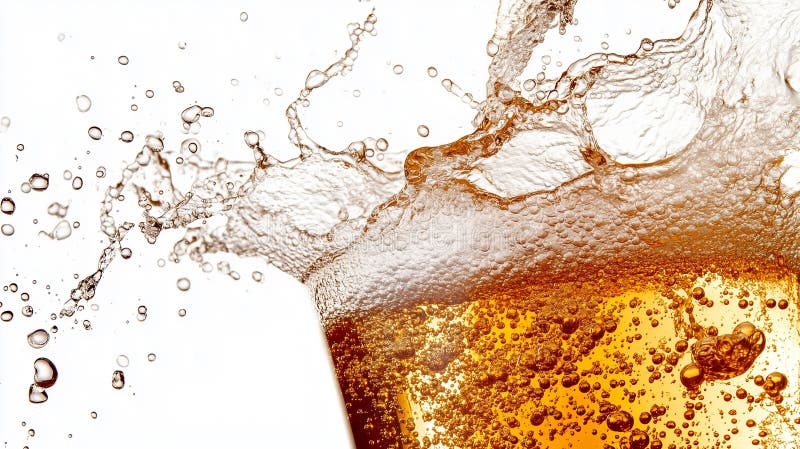 Fizzy Drink with Splash and Bubble Isolated on White Background Stock ...